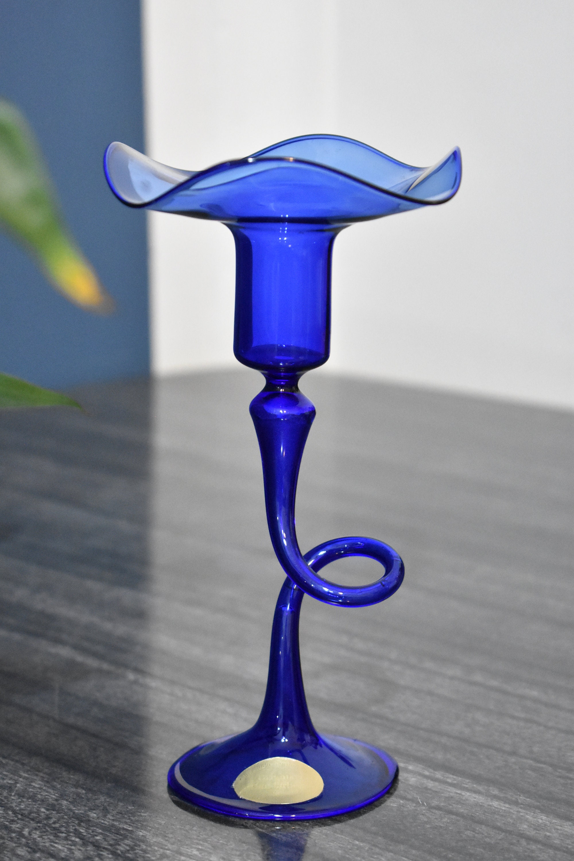 Vintage Lauscha Blue Glass Rose / Blown Glass /made in East - Etsy