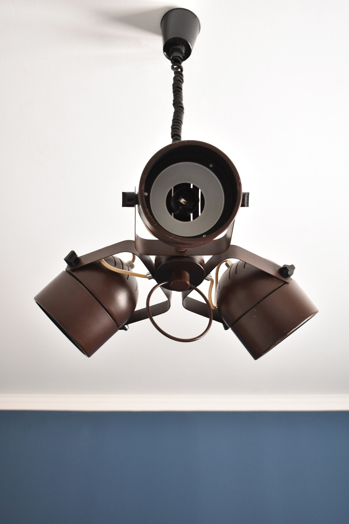 Brown Space Age Pull Down Lamp With Three Adjustable | Etsy