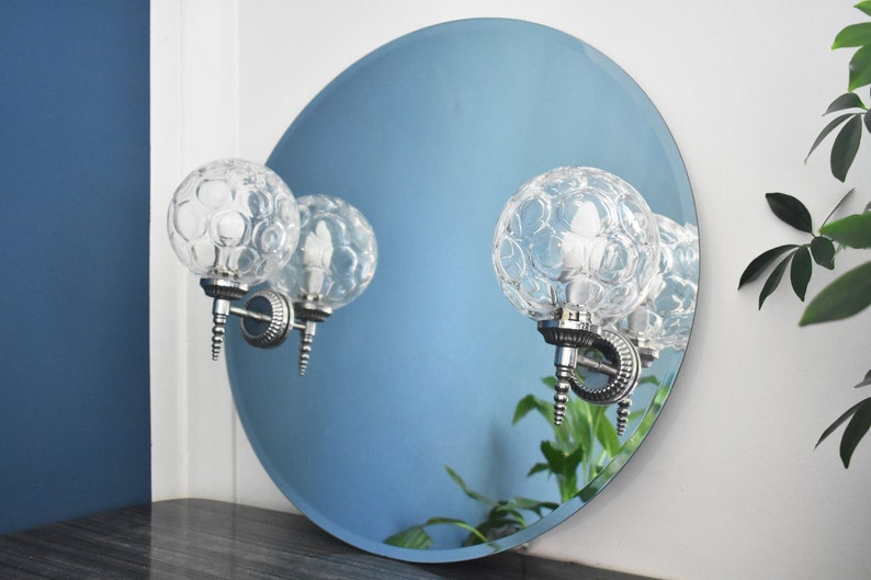 Mid Century Round Wall Mirror by FLABEG Germany / Illuminated | Etsy