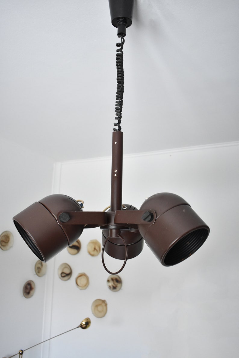 Brown Space Age Pull Down Lamp With Three Adjustable | Etsy