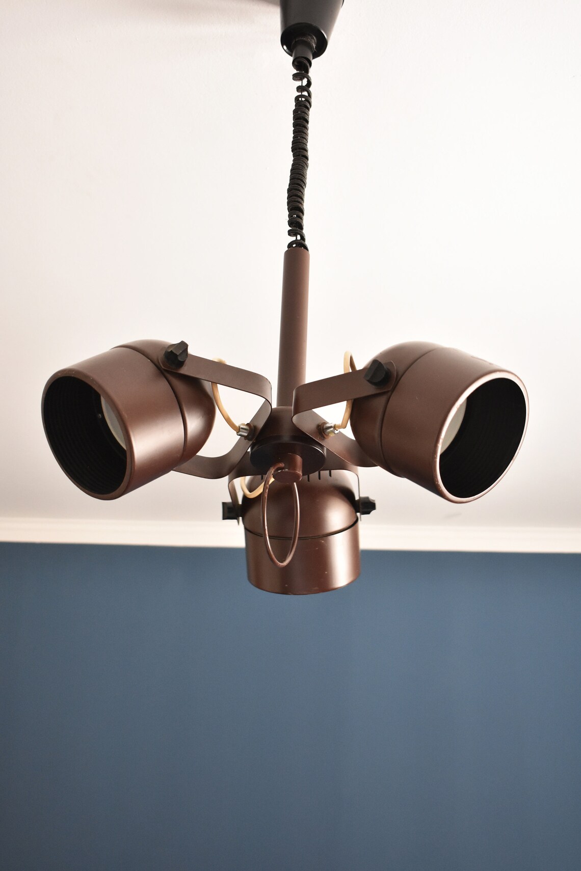 Brown Space Age Pull Down Lamp With Three Adjustable | Etsy