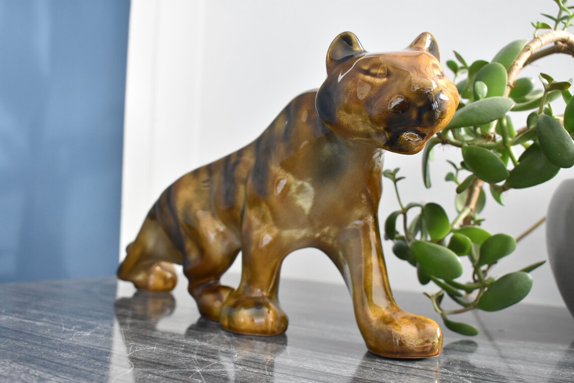 Vintage Ceramic Tiger / Large Vintage Tiger Figure / Tiger | Etsy