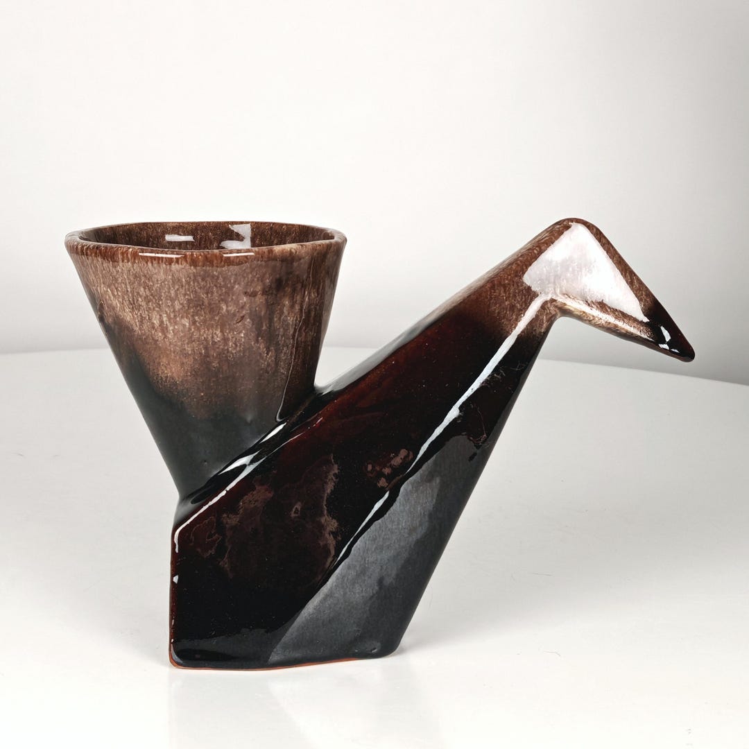 Vintage Origami Porcelain Bird Vase / Mid-century Ceramic Pottery ...