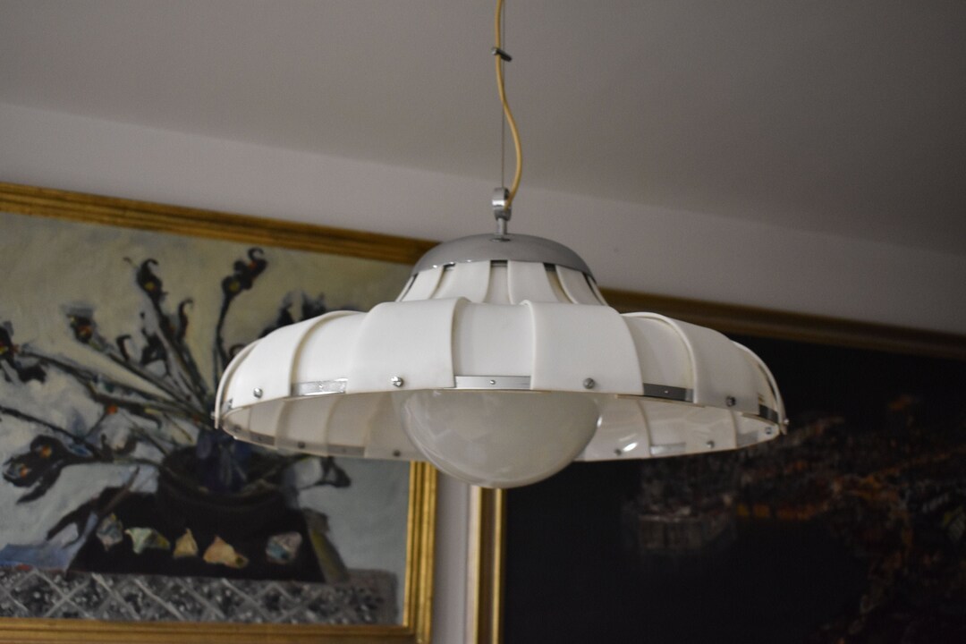 Meblo Guzzini XL Pendant Lamp / Space Age Ceiling Light / Iguzzini Lamp ...