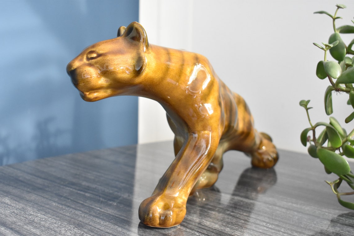 Vintage Ceramic Tiger / Large Vintage Tiger Figure / Tiger | Etsy