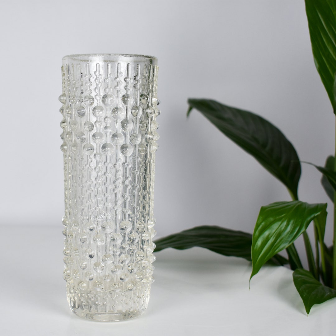 Vintage Frantisek Peceny Glass Vase: 1974s Czech Candle Wax Design Made ...