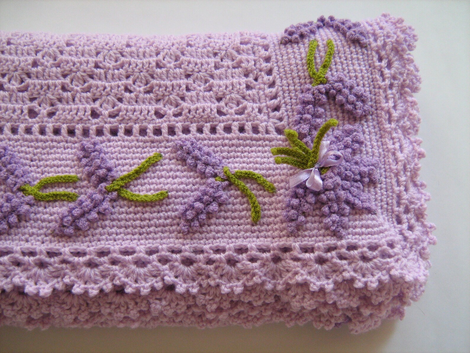 Вязание крючком Детское одеяло Лаванда Цветы - Etsy
