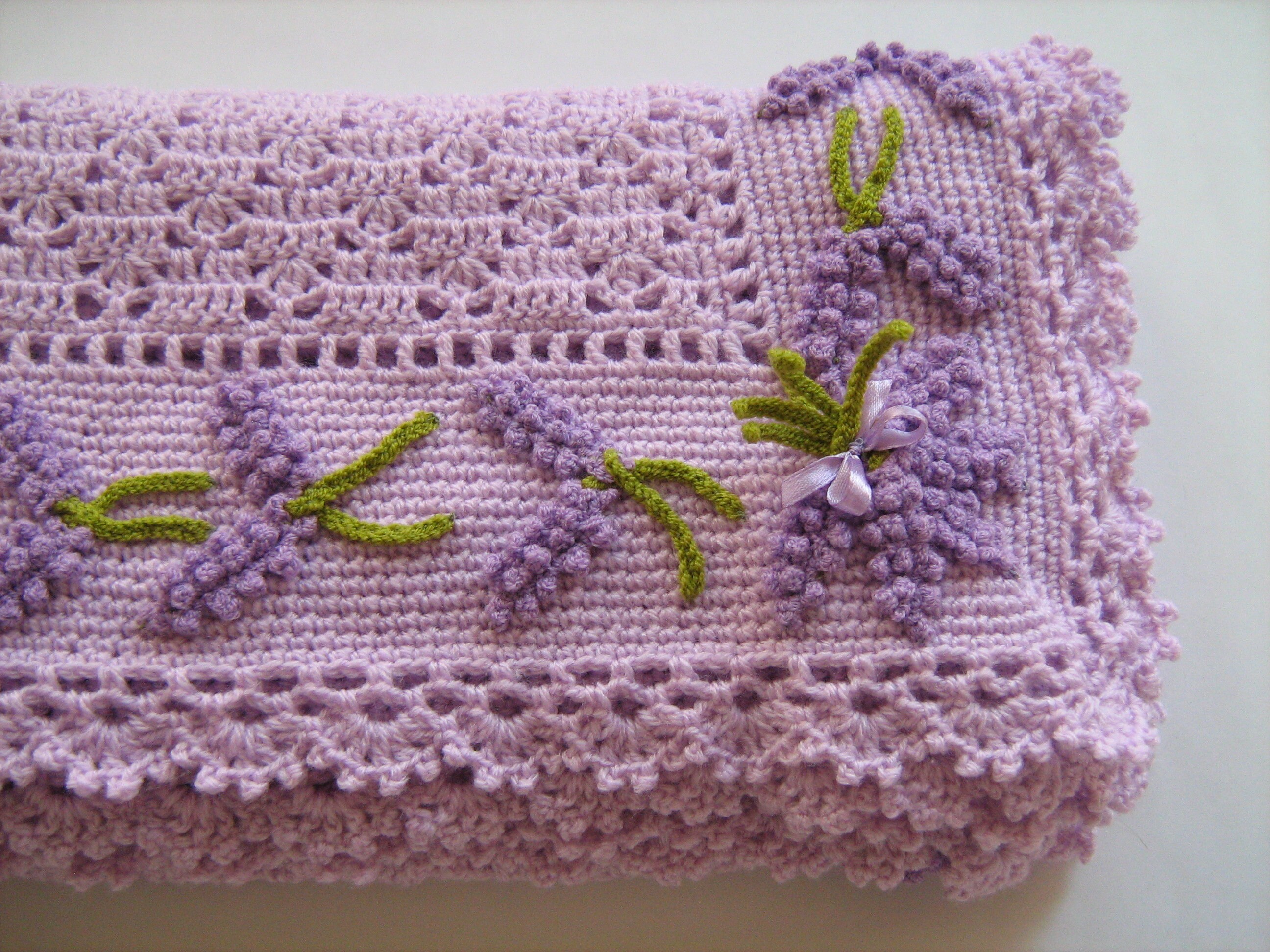 Вязание крючком Детское одеяло Лаванда Цветы - Etsy