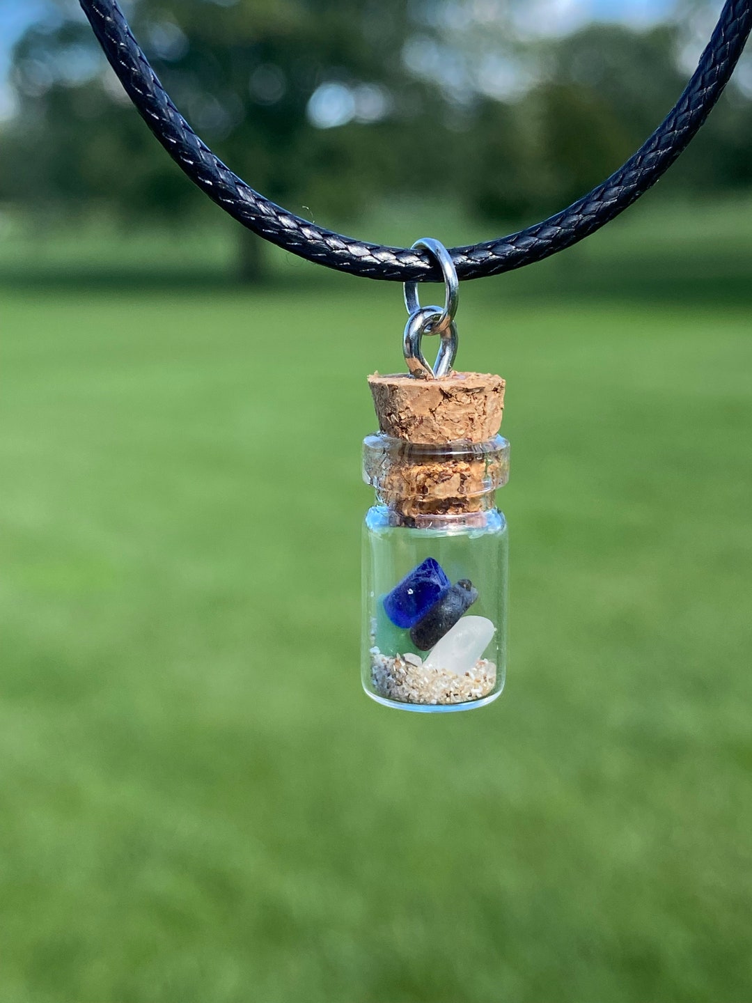 Mini Beach in a Bottle Authentic Beach/sea Glass, Real Beach Sand ...