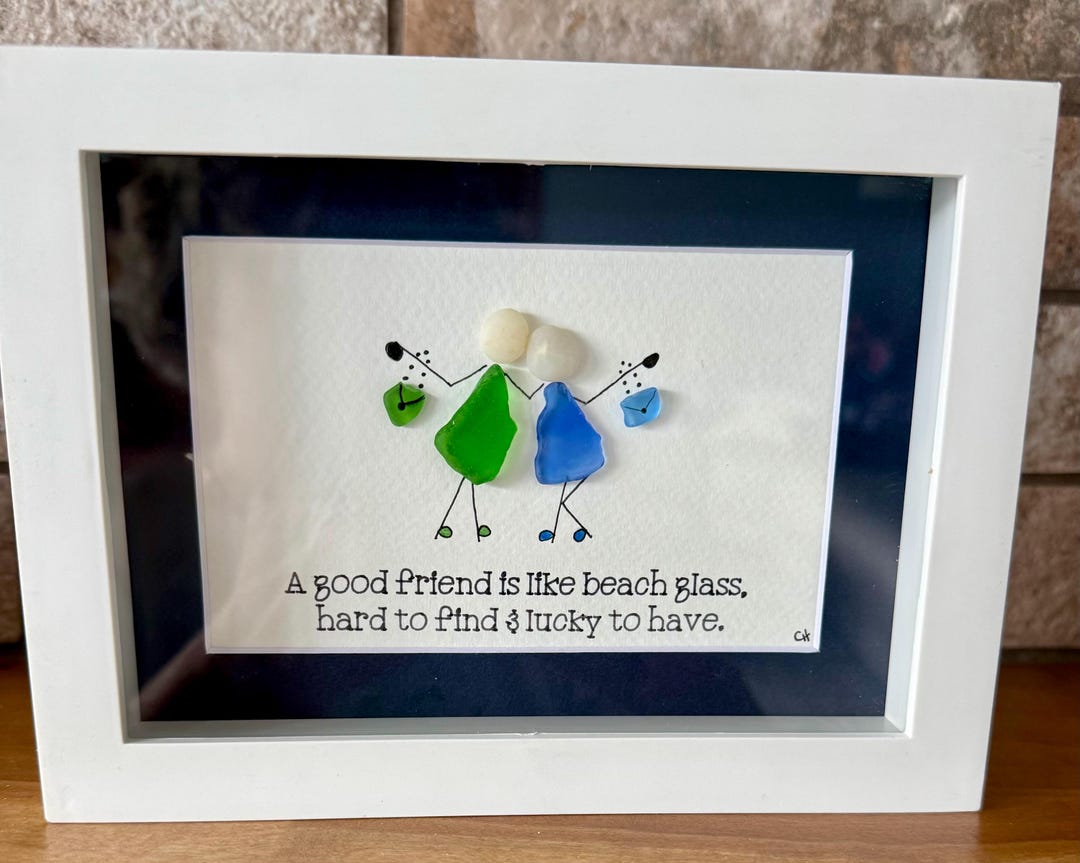 Sea Glass Friend Art, Lake Erie Beach Finds, Framed - Etsy