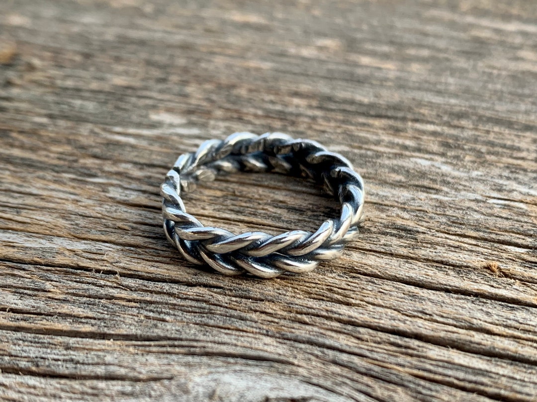 Artisan Twisted Wire Stacking Ring, Women's Stacking Twist Ring, Handcrafted Textured Stacking ...