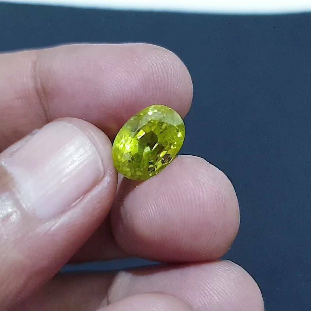 Chrysoberyl 8.98 Cts Cut Stone, Excellent Cut Natural Greenish Yellow ...