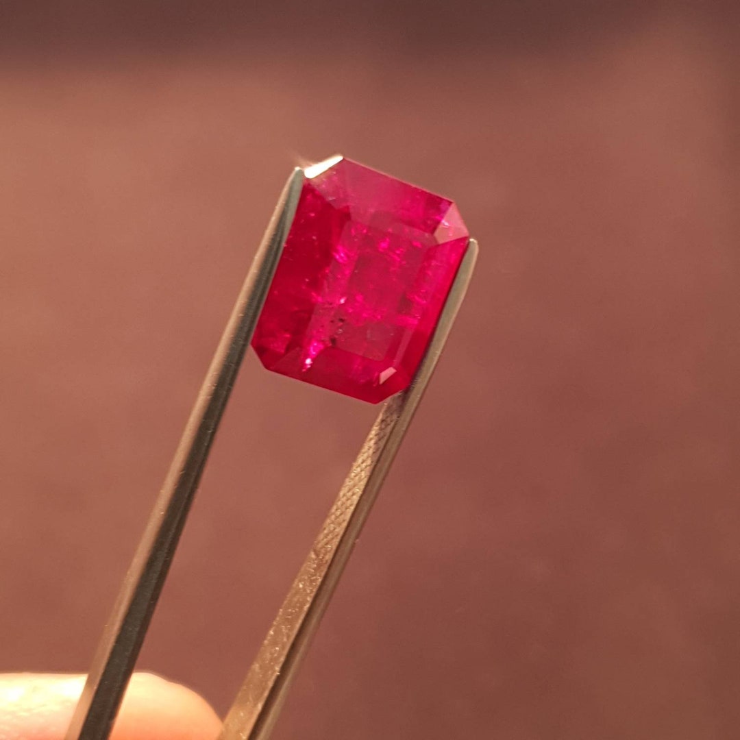 Mozambique Ruby 6.72cts Octagon Shape Ruby 100%natural Ruby Cut Stone ...