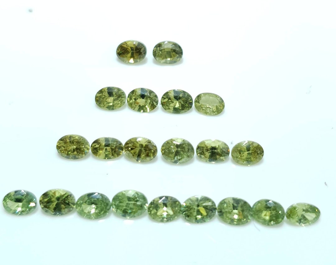 Demantoid Garnet Matching Pair: Madagascar Oval Gemstones 3x4 Mm - Etsy
