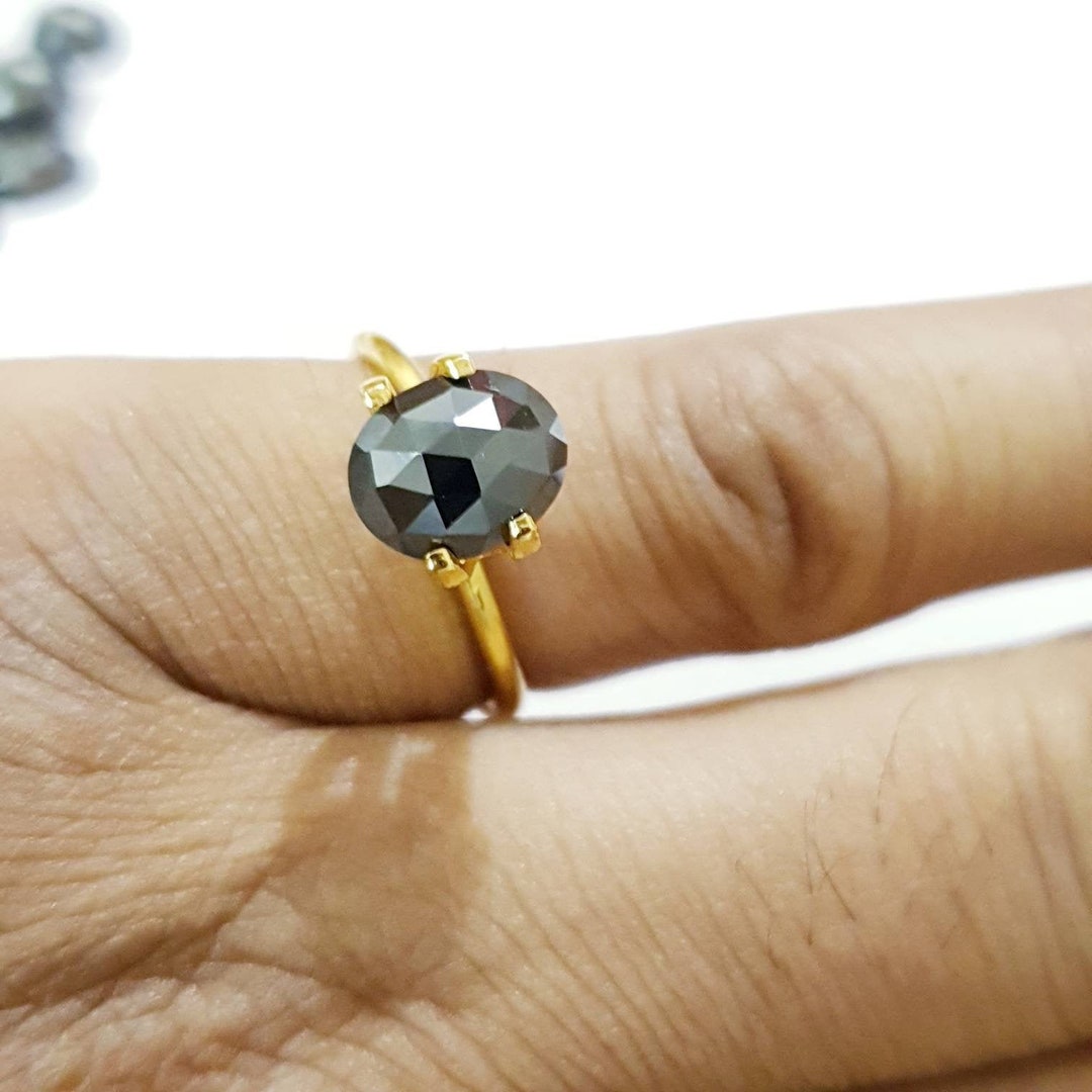 Spinel Ring Diamond Rose Cut Spinel Ring 925 Sterling Silver Ring for ...