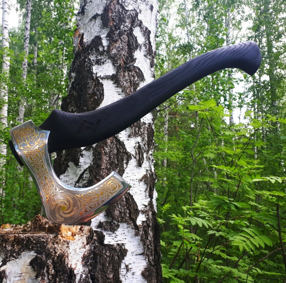 A gilded gift axe. Snakehead. hunter's gift Luxury | Etsy