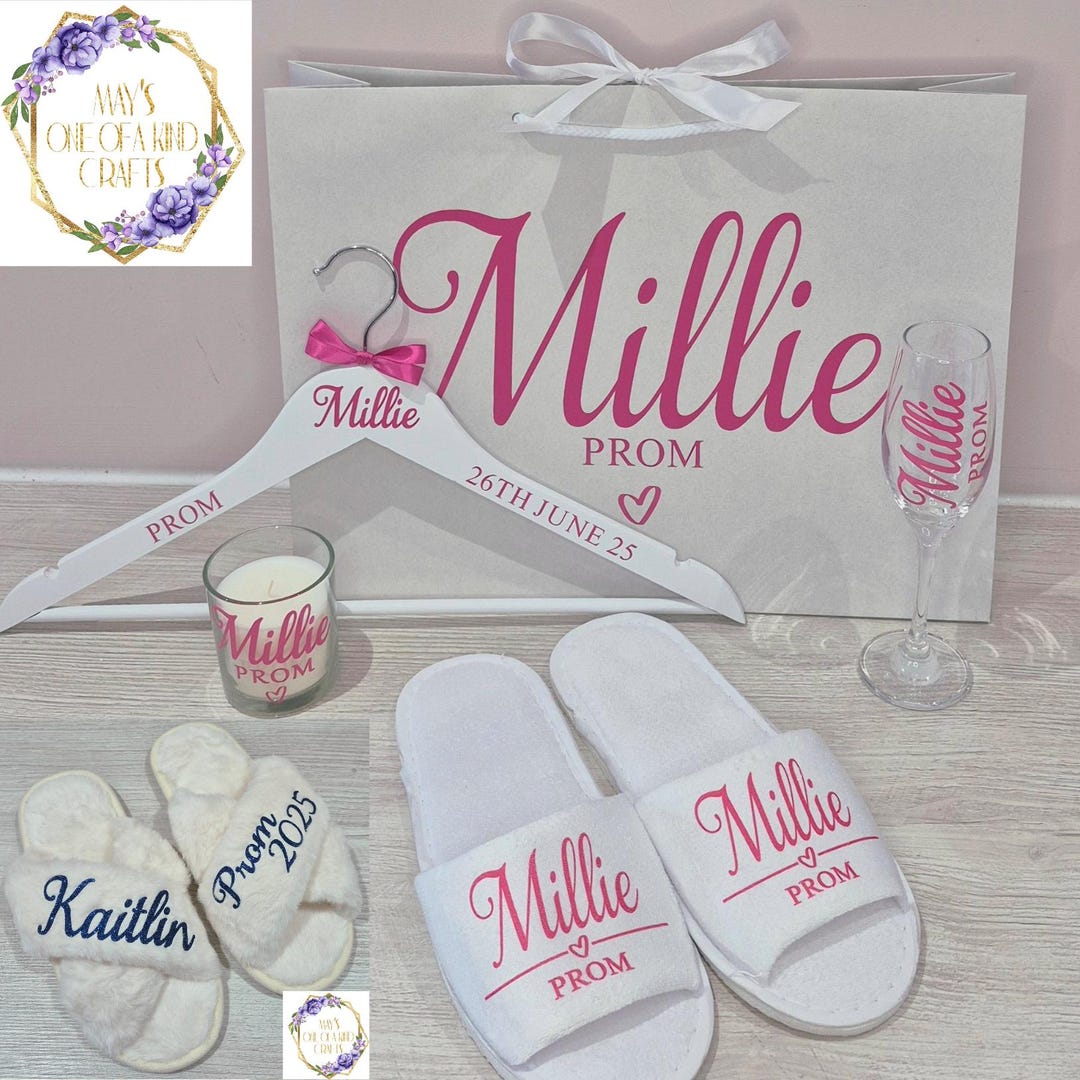 Prom Gift Set. Personalised Prom Gift Bag, Prom Dress Hanger, Prom ...