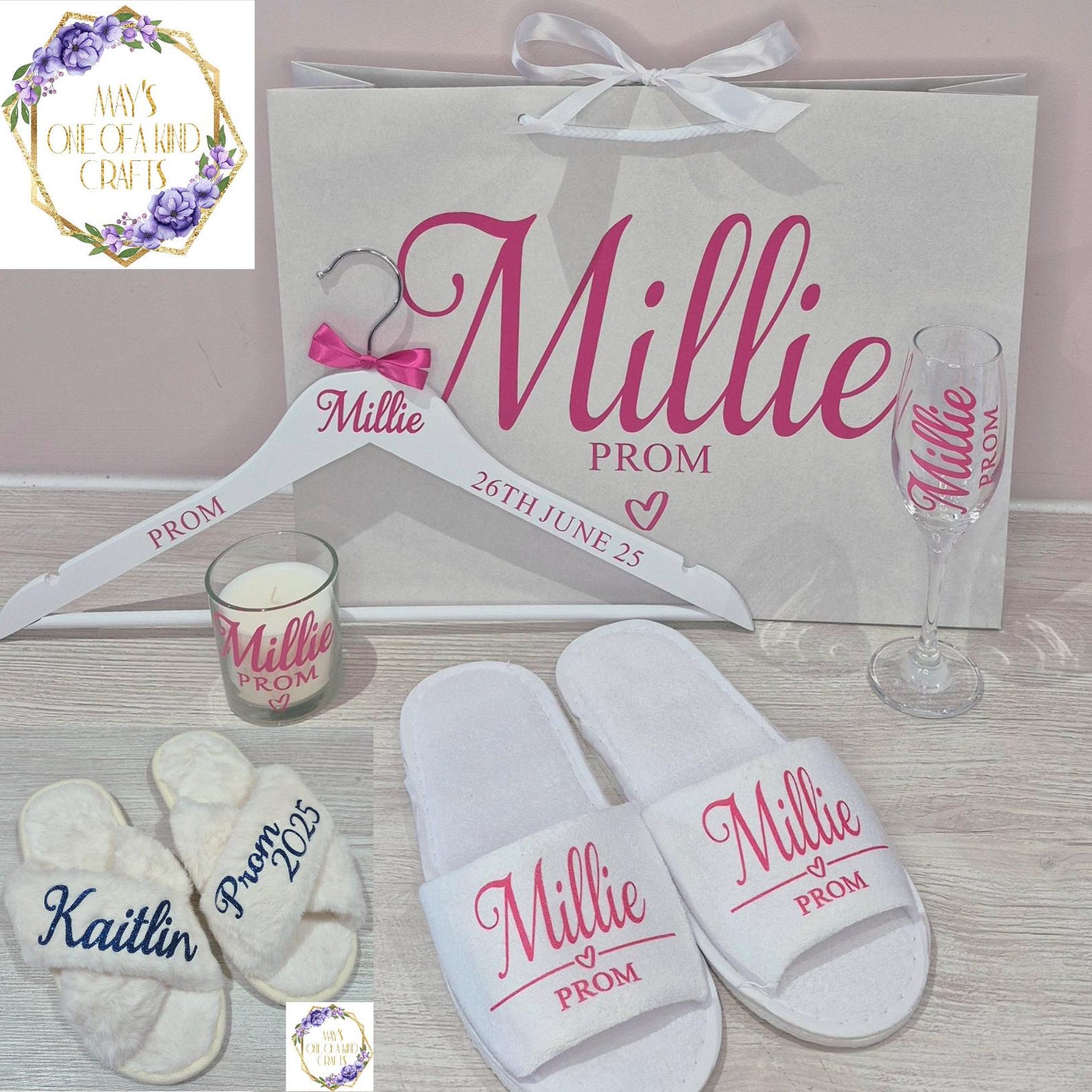 Prom Gift Set. Personalised Prom Gift Bag, Prom Dress Hanger, Prom ...