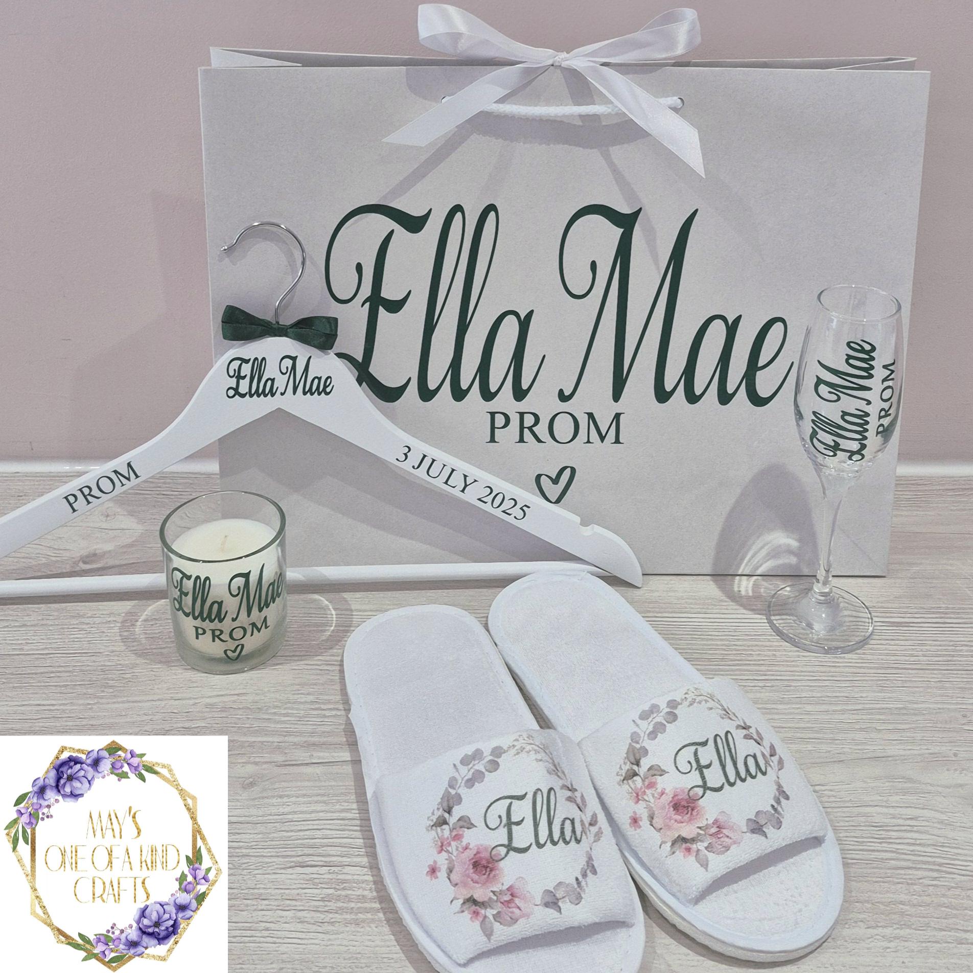 Prom Gift Set. Personalised Prom Gift Bag, Prom Dress Hanger, Prom ...