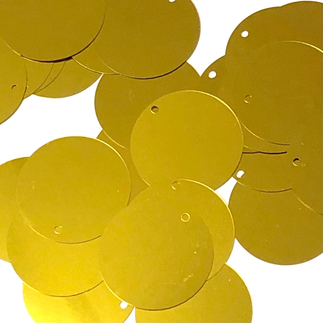 100% Recycled Plastic Sequins | 30mm Gold Circles | 5 Grams | 33 ...