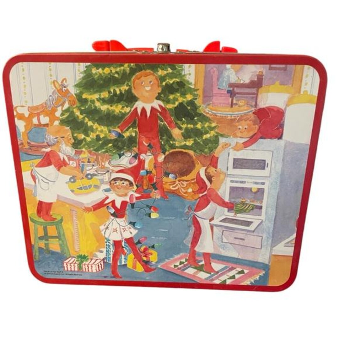 Elf on the Shelf Metal Tin Lunch Box With 48pc Christmas Jigsaw Puzzle ...