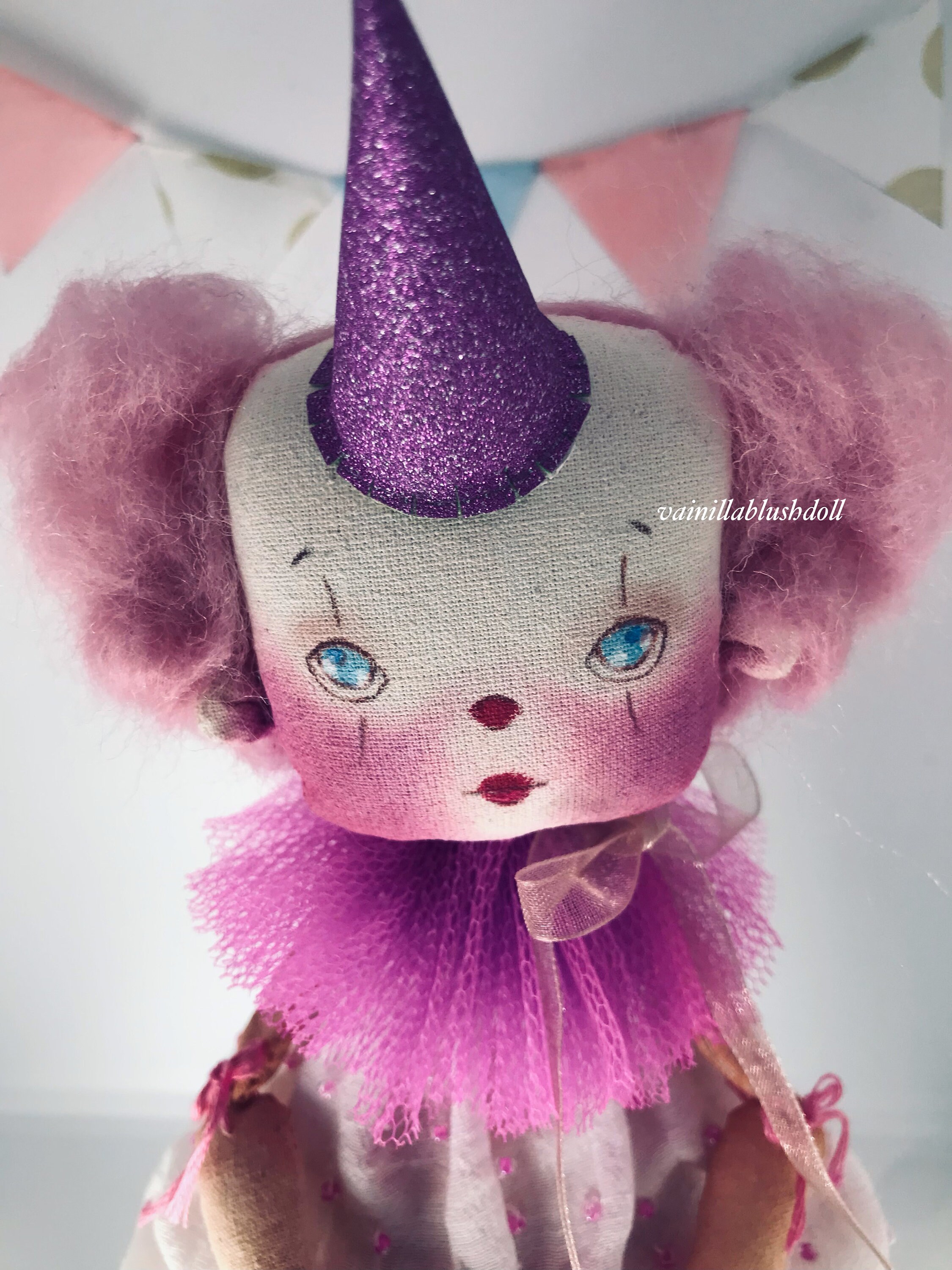 Pink Clown Doll, PDF Tutorial + Pattern ** Intermediate Level of ...