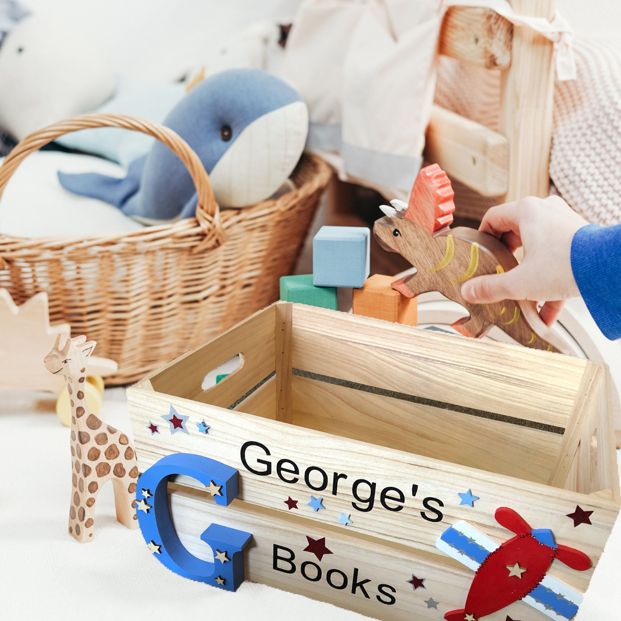 Personalised Wooden Book Crate Book Box Toy Box Story Box - Etsy UK