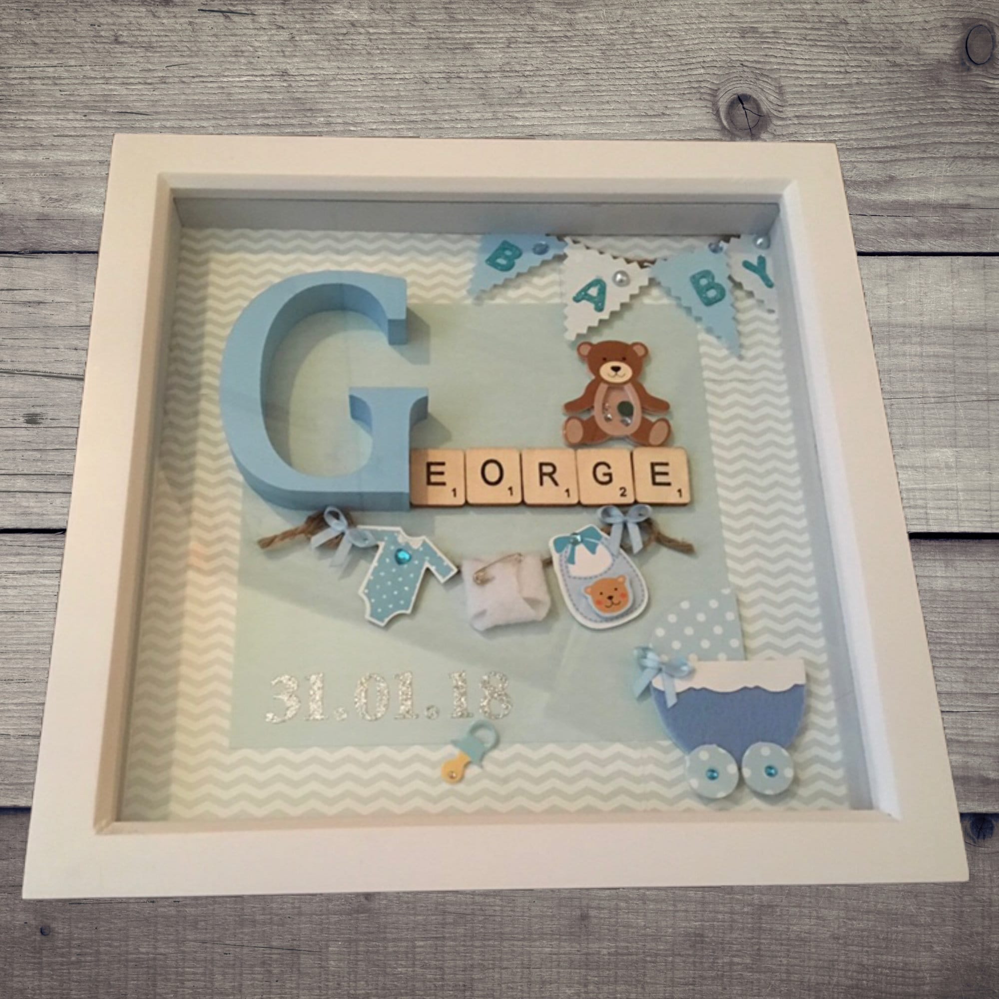 Baby Boy Treasured Memories Box Frame New Baby Gift Baby Boy | Etsy UK