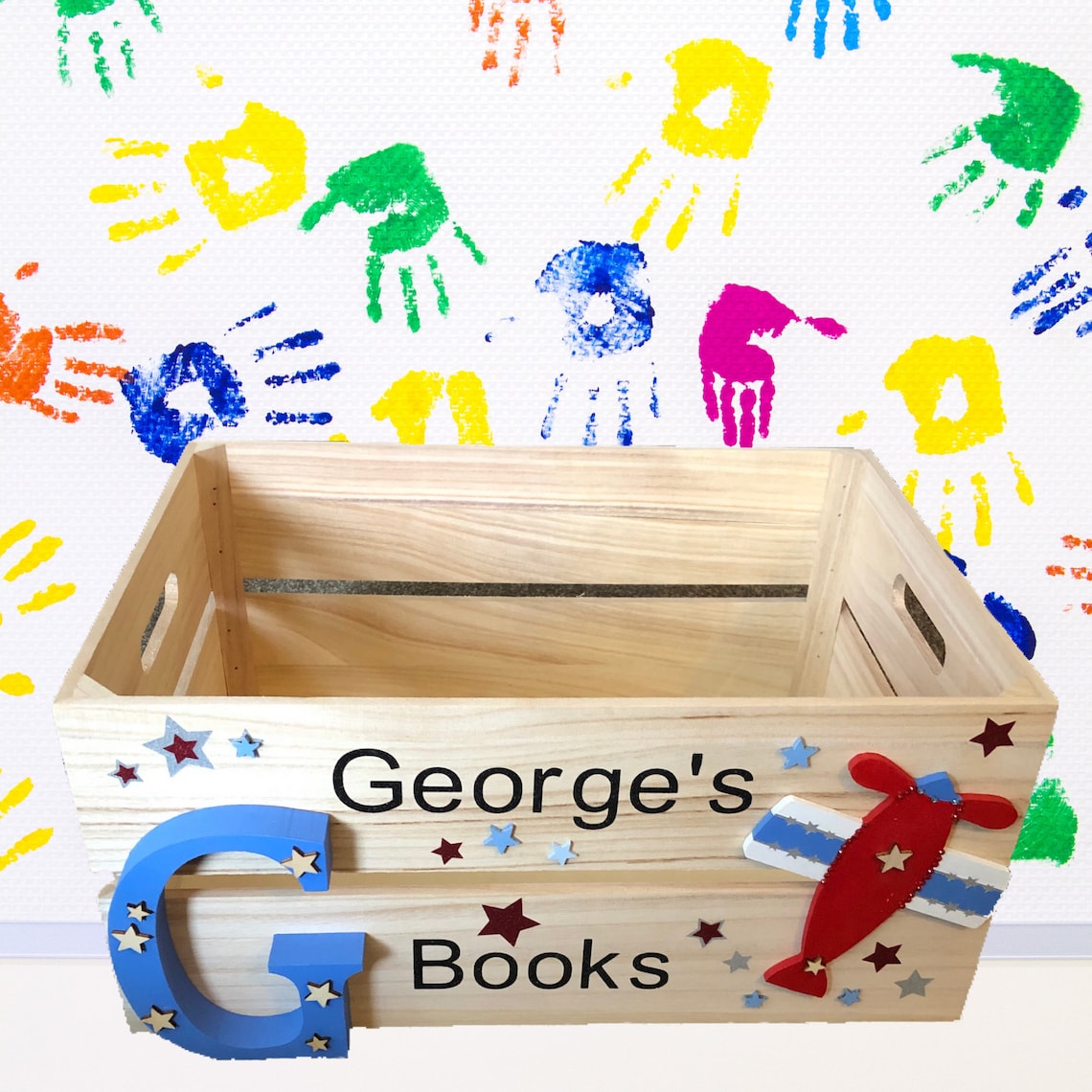 Personalised Wooden Book Crate Book Box Toy Box Story Box - Etsy UK