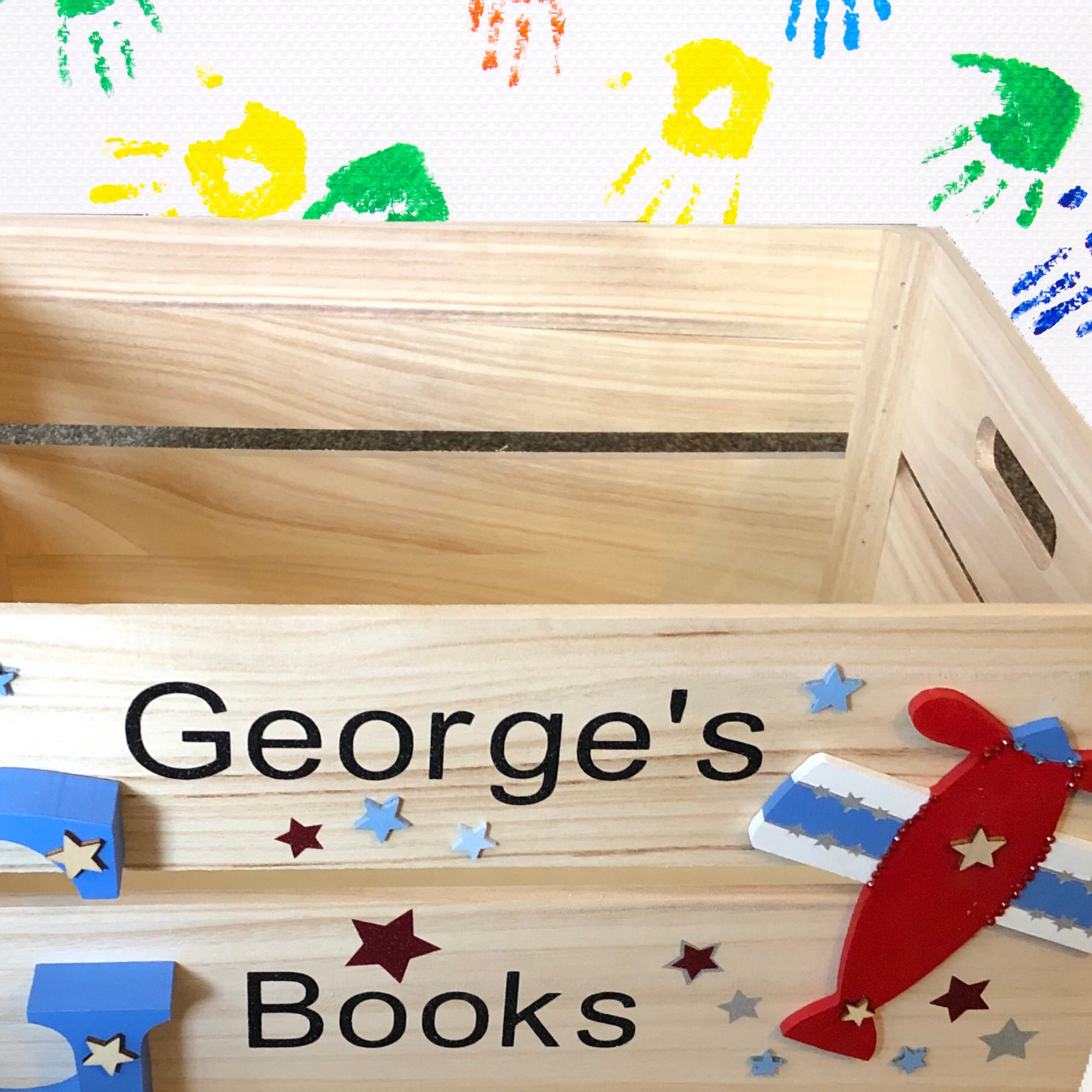 Personalised Wooden Book Crate Book Box Toy Box Story Box - Etsy UK