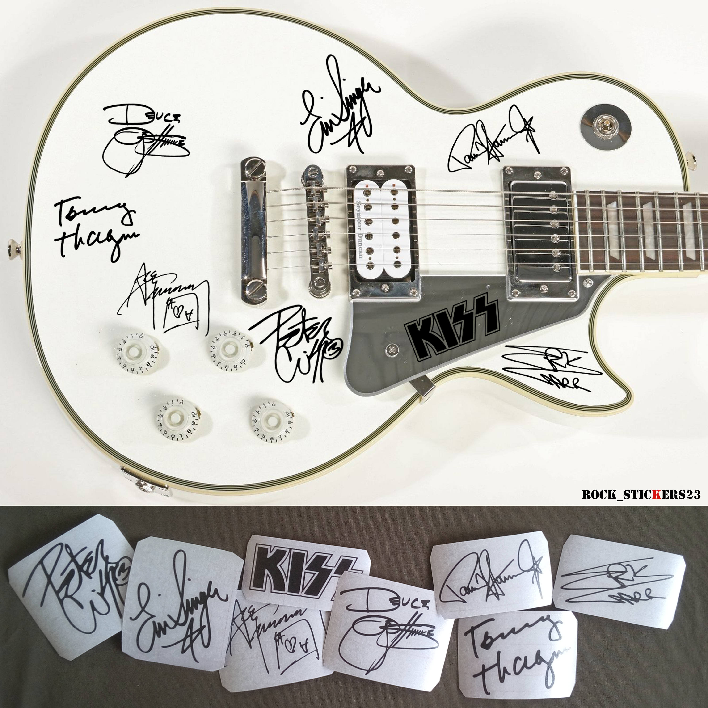 Kiss autographs stickers Paul Stanley Gene Simmons Eric | Etsy