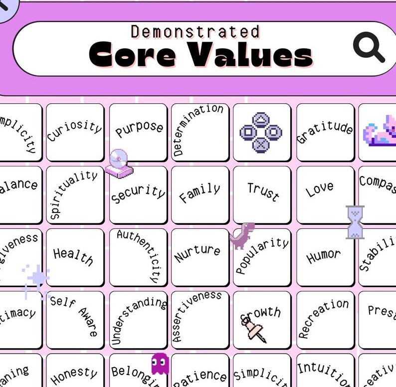 Digital Download - Core Values Bingo Card - Etsy