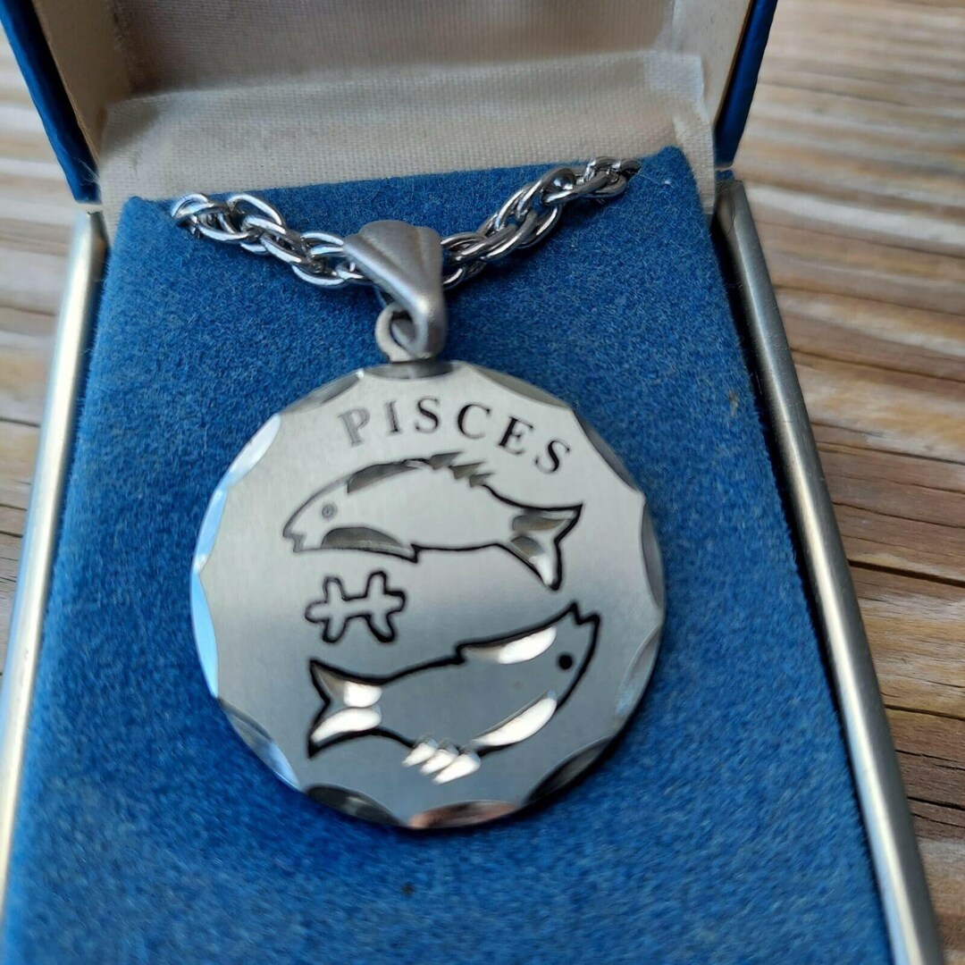 Vintage Blackinton Pewter Pisces Chain & Pendant Necklace in Box - Etsy