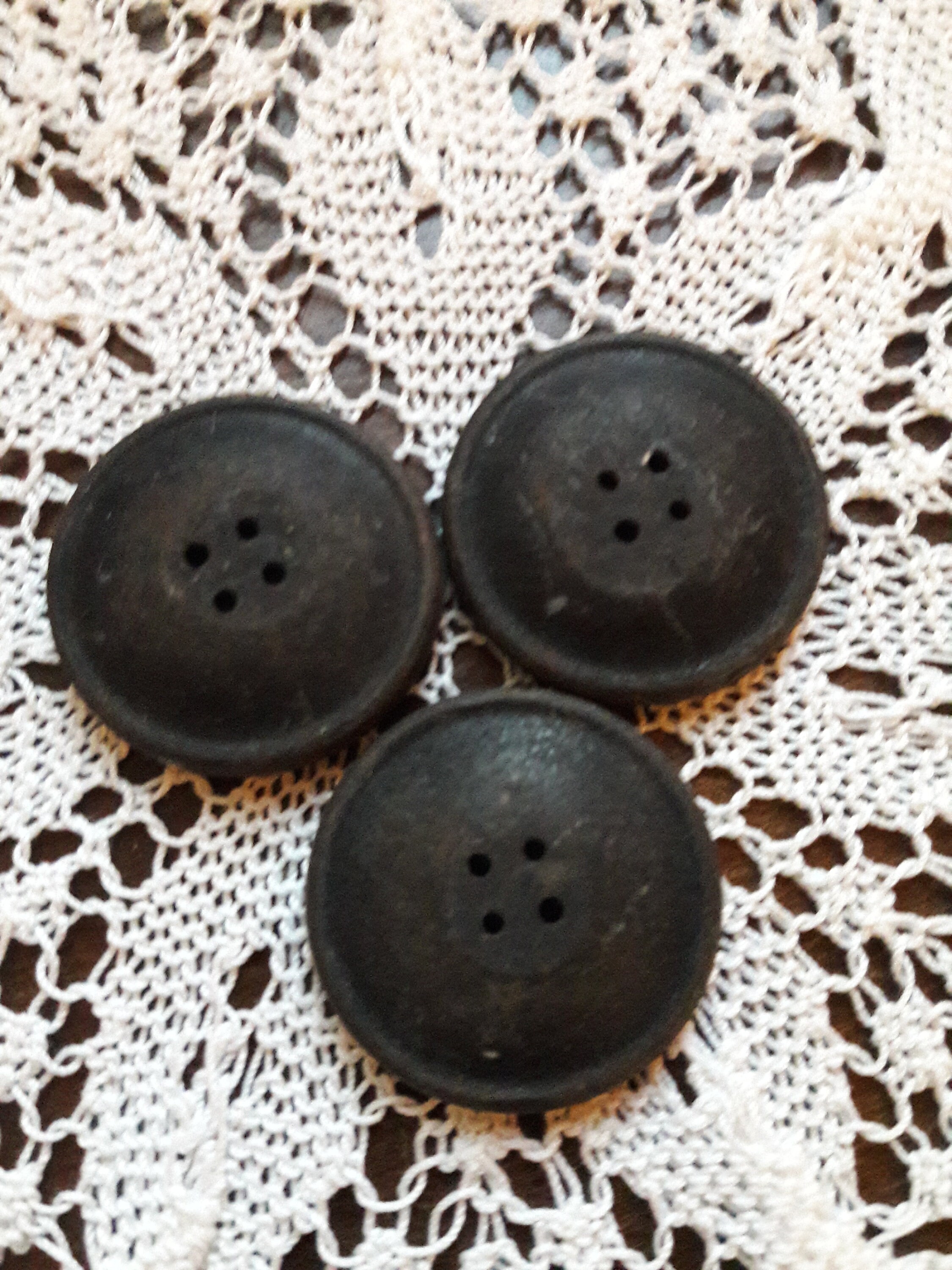 Set of 3 Celluloid Tight Top Buttons, Celluloid and Metal Buttons, Blue ...