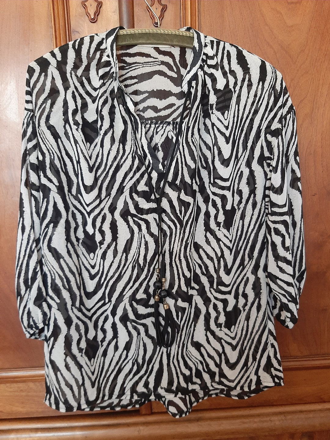 Zebra Print Voile Tunic/blouse, Zebra Blouse, Fluid Zebra Print Shirt ...