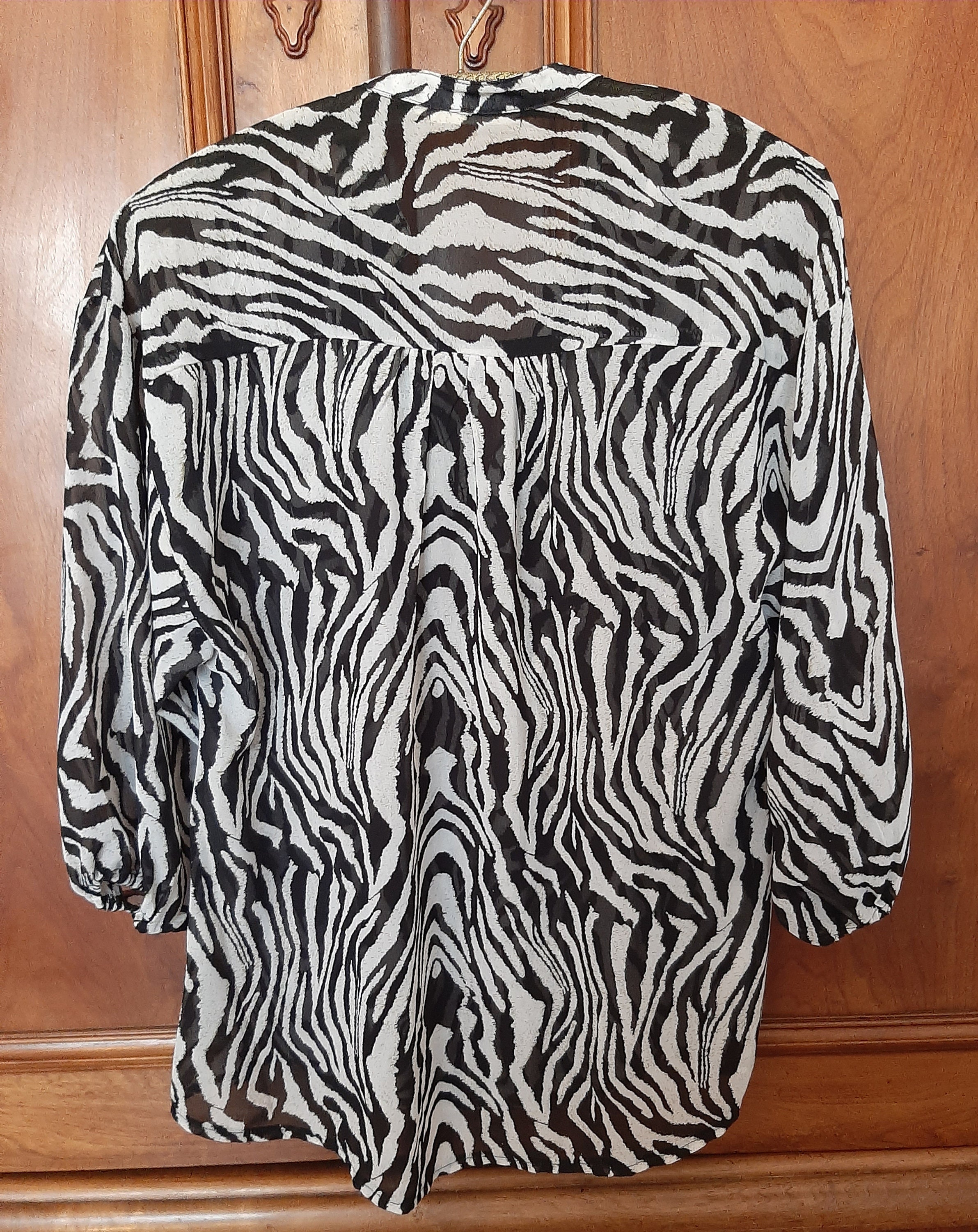 Zebra Print Voile Tunic/blouse, Zebra Blouse, Fluid Zebra Print Shirt ...