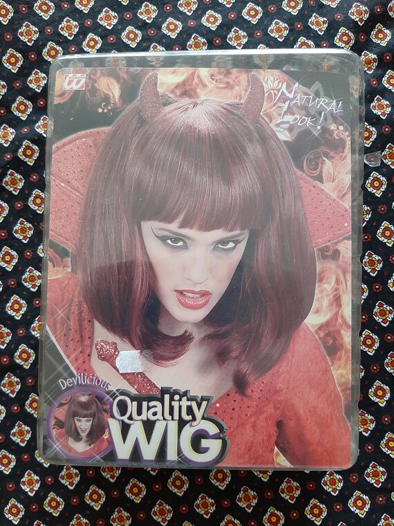 Devil wig with horns, Halloween costume, female demon… - Gem
