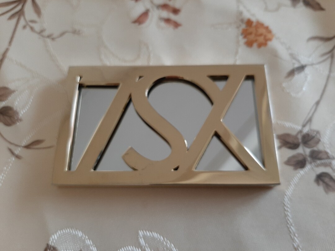 Yves Saint Laurent Pocket Mirror, Gold Bag Mirror, YSL Logo, Vintage ...