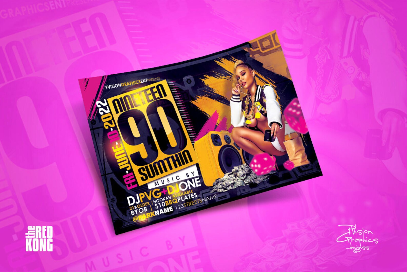 90s Party Flyer Template (HD Eflyer) Fully Editable PSD File - Etsy