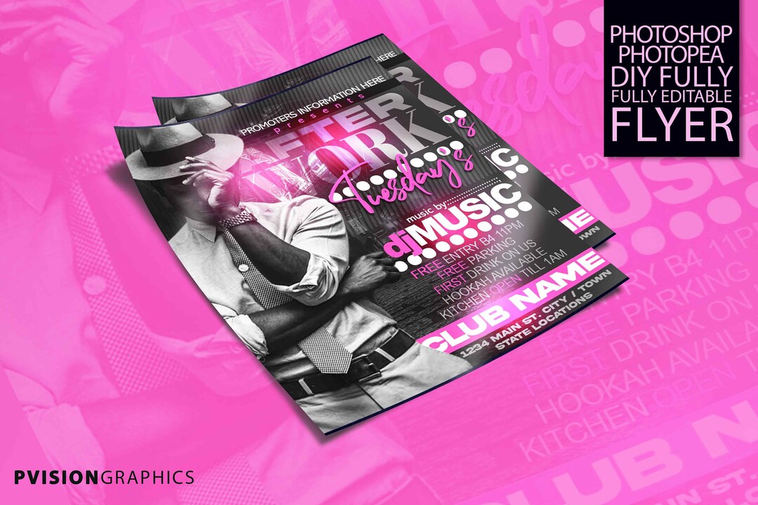 Afterwork Efyer: Adobe Photoshop Read. DIY Flyer Template - Etsy