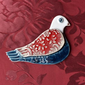 Handmade Ceramic Bird, Wall Hanging, Pottery Bird, Bird Art, Bird ...