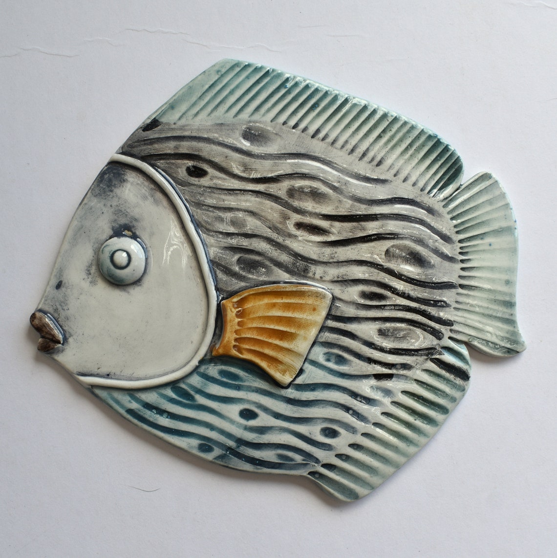 Discus Fish Handmade Ceramic Fish Ceramic Wall Hanging Fish - Etsy