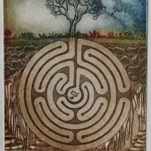 Labyrinth, Limited Edition Etching, Original Engraving, Hand Made, Fine ...