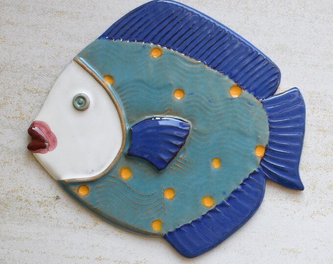 Ceramic Fish, Handmade Fish, Wall Hanging, Pottery Fish, One of a Kind ...