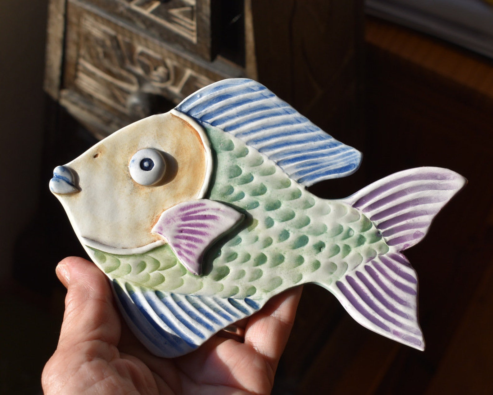 Small Fish Wall Decor Ceramic Fish Fish Wall Decoration - Etsy