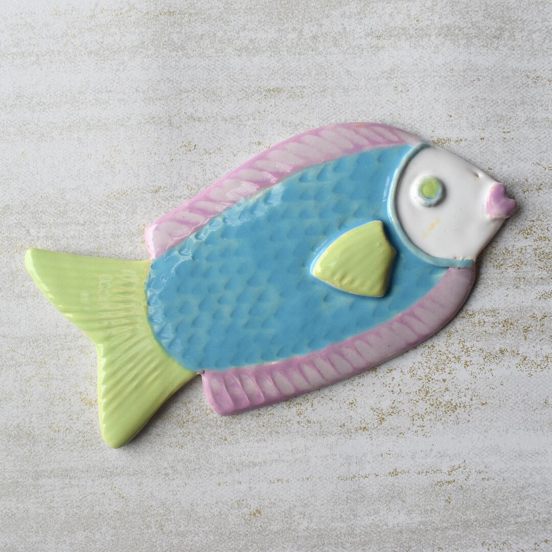 Handmade Ceramic Fish Wall Decor, Unique Coastal Art - Etsy