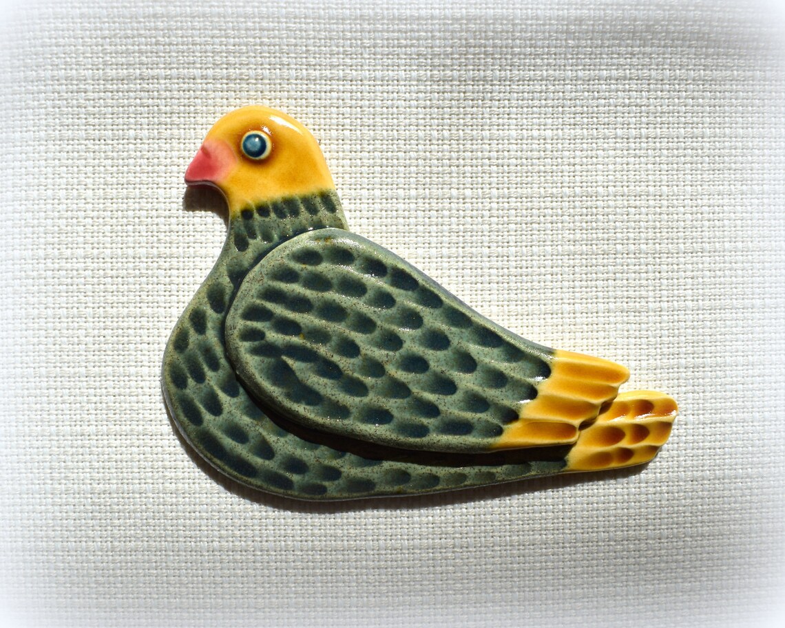 Handmade Ceramic Bird, Wall Hanging, Pottery Bird, Bird Art, Bird ...
