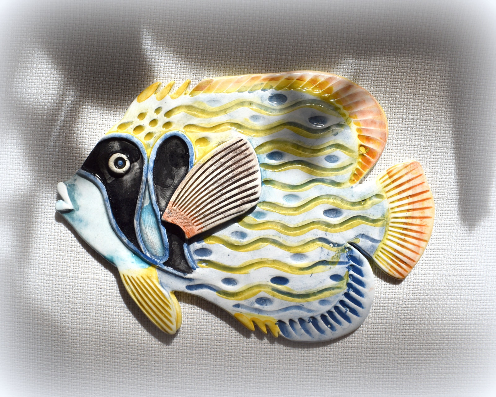 Emperor Angelfish, Fish, Handmade Ceramic Fish, Ceramic Wall Art, Wall ...