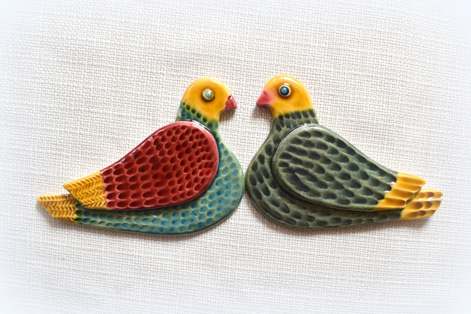 Handmade Ceramic Bird, Wall Hanging, Pottery Bird, Bird Art, Bird ...