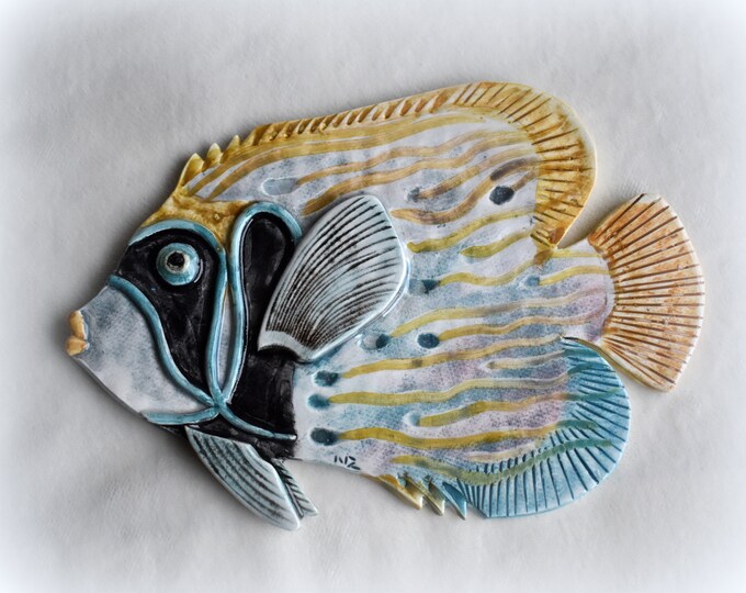 Emperor Angelfish Fish Handmade Ceramic Fish Ceramic Wall - Etsy